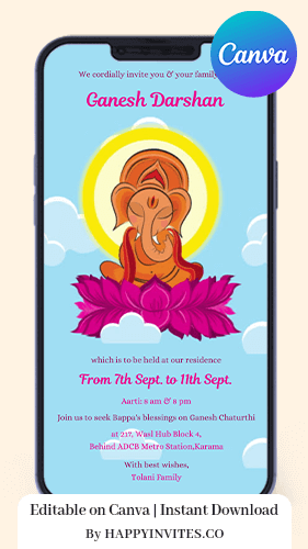 Floral Haldi Kumkum Invitation Card for Whatsapp - Happy Invites