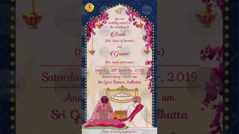 Sikh Wedding Invitation Cards - Digital Ecards by Happy Invites