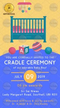Cradle Ceremony Invitation Card Online - Happy Invites