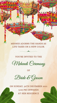 Mehndi Invitation Card Maker - Happy Invites - Digital Ecard Maker