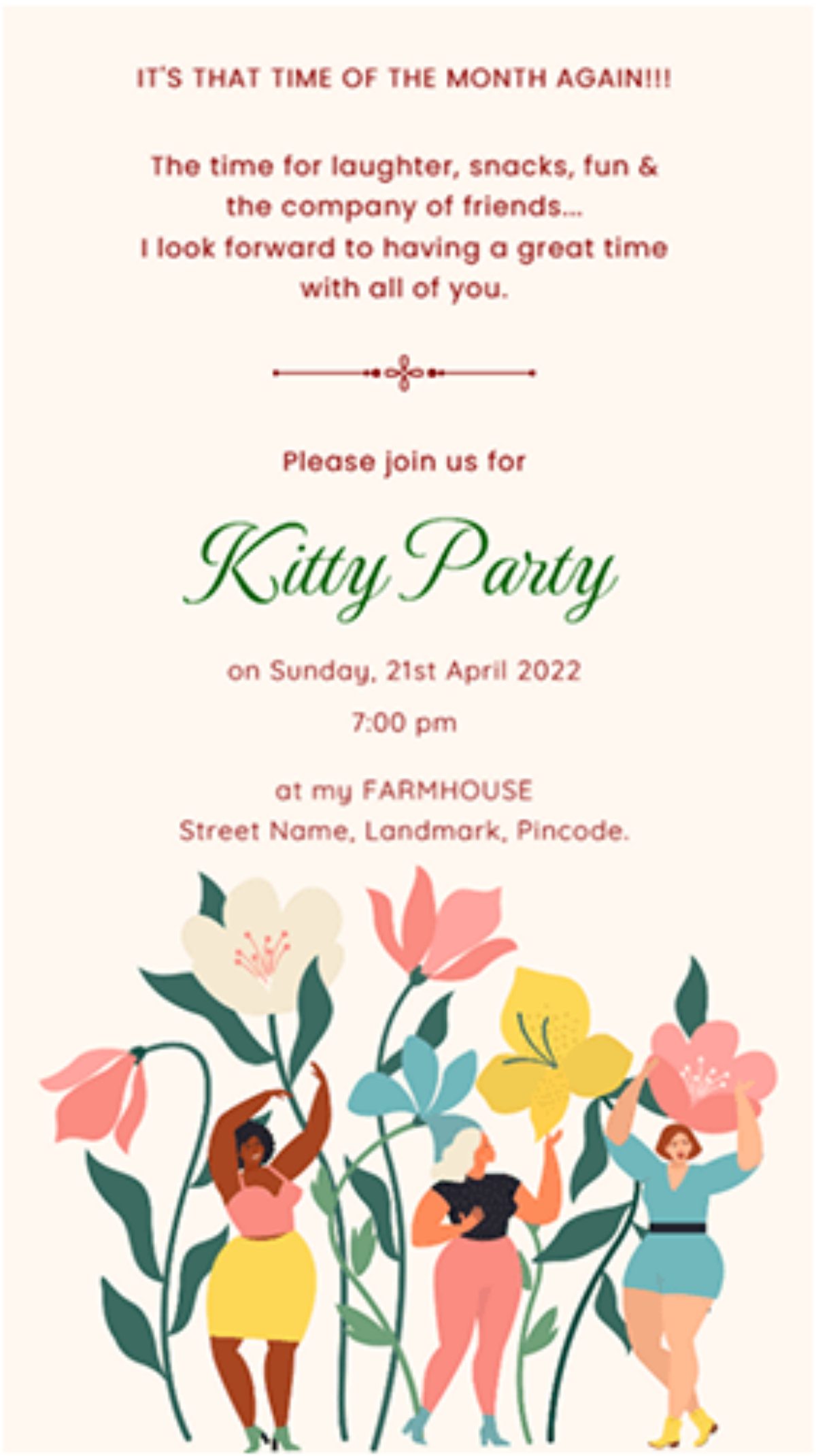 Ladies Kitty Party Invitation Quotes Kitty Party Invitation Cards,