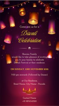 Diwali Invitation Card | Happy Invites Digital Card Maker