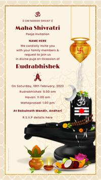 Mahashivratri Invitation Card | Rudrabhishek Invite - Happy Invites