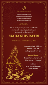 Mahashivratri Invitation Card | Rudrabhishek Invite - Happy Invites