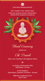 Thread Ceremony Invitation Wordings - Happy Invites