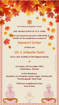 Upanayanam Invitation Video | Thread Ceremony | Janoi Invitation