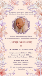 Guruji Satsang Invitation Card Maker Online - Happy Invites