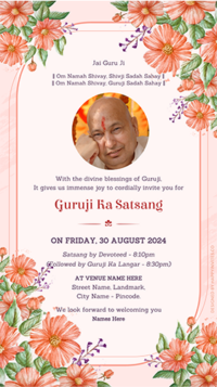 Guruji Satsang Invitation Card Maker Online - Happy Invites