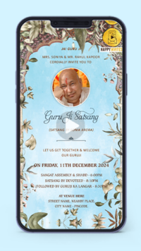 Guruji Satsang Invitation Card Maker Online - Happy Invites