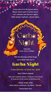 Garba Invitation Card Maker | Dandiya Invites - Happy Invites