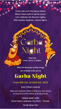 Navratri Invitation - Happy Invites Video Ecard Maker