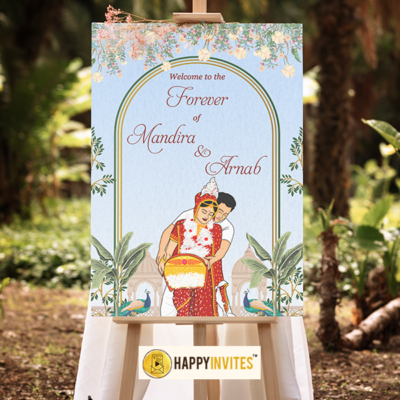 Wedding Welcome Board Design | Entrance Board - Happy Invites