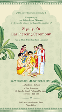 Ear Piercing Invitation Card Online | Kathu Kuthu - Happy Invites