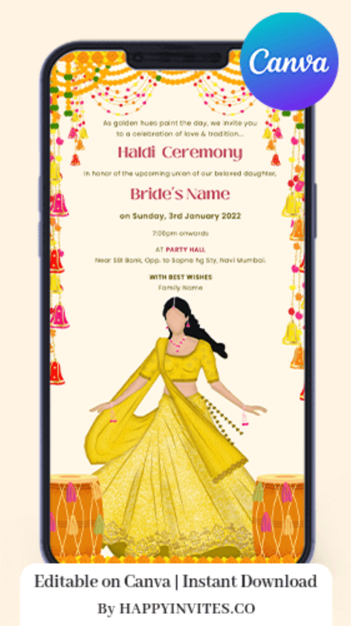 Haldi Ceremony Invitation Format Template - Infoupdate.org