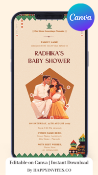 Seemantham Invitation in English Template - Happy Invites