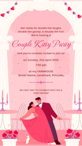 Couple Kitty Party Invitation Card - Happy Invites Ecard Maker