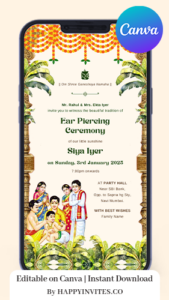 Creative Ear Piercing Ceremony Invitation - Happy Invites