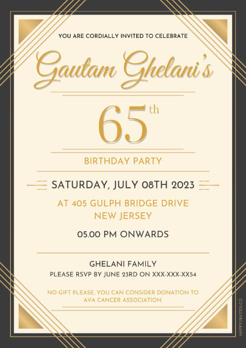 60th birthday invitation card template editable & instant download