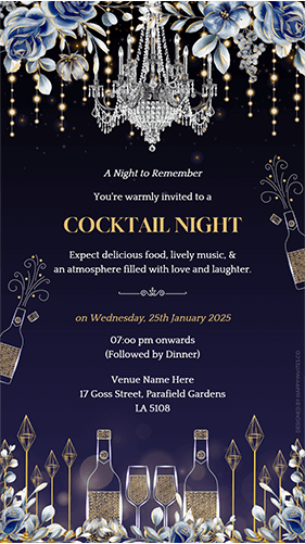 Cocktail Event Invitation Card | Cocktail Invitation - Happy Invites