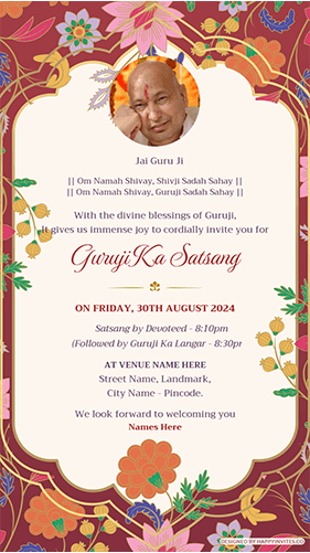 Guruji Satsang Invitation Card Maker Online - Happy Invites