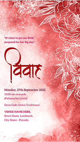 Hindu Traditional Wedding Card Design - Happy Invites