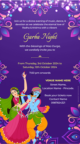 Raas Garba Invitation Card Garba Invitation Projects :: Photos,