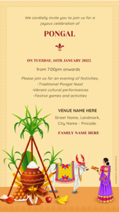 Pongal Invitation Card - Happy Invites Ecard Invitation Maker
