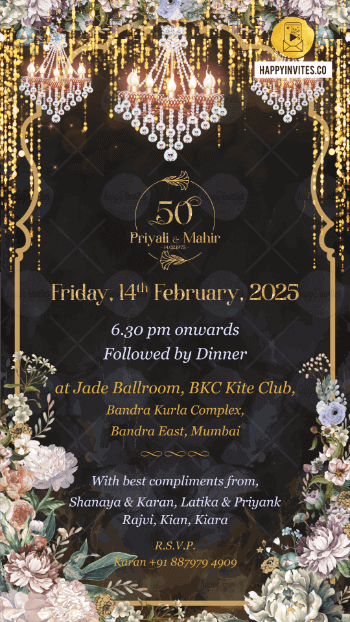 Golden Jubilee Celebration Invitation Cards To Celebrate The Special