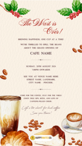 Cafe Opening Invitation Card - Happy Invites Ecard Maker