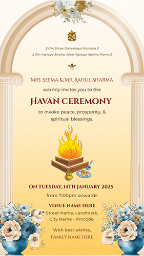 Hawan Pooja Invitation Card Online - Happy Invites