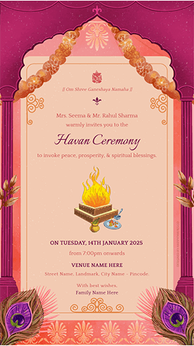 Havan Invitation Card | Yagna Invitation - Happy Invites