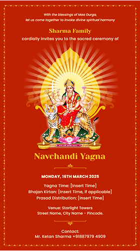 Navchandi Havan Invitation Card | Havan Invitation - Happy Invites