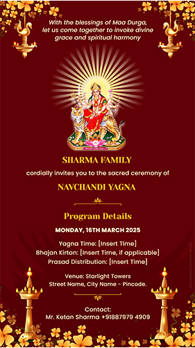 Havan Invitation Card | Yagna Invitation - Happy Invites