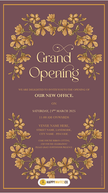 Office Launch Invitation Card - Happy Invites Ecard Maker