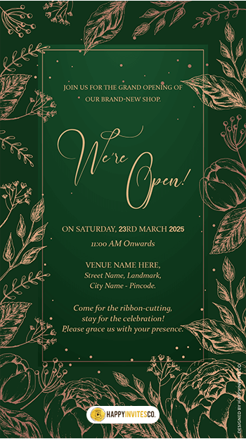 Store Opening Invitation Card - Happy Invites Ecard Maker