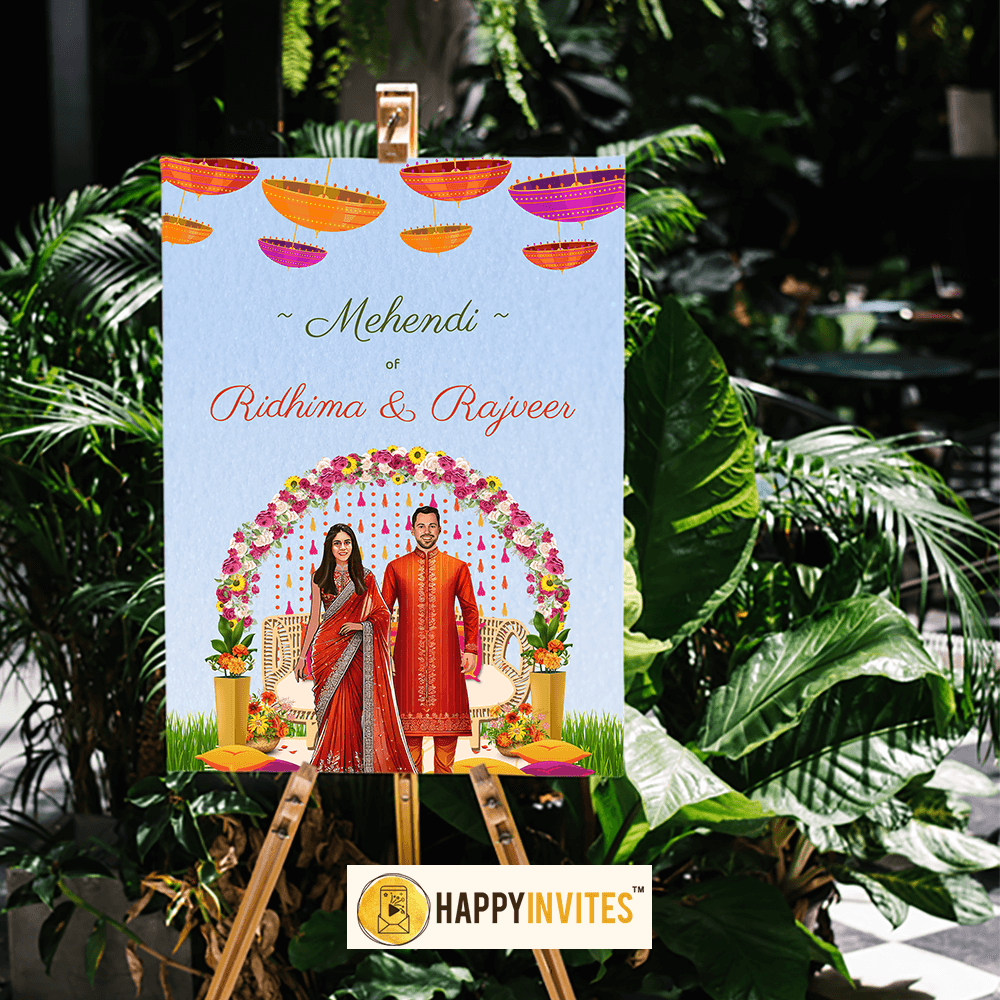 Wedding Welcome Board Design | Entrance Board - Happy Invites