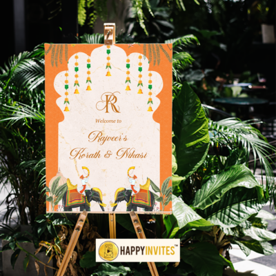 Wedding Welcome Board Design | Entrance Board - Happy Invites