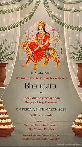 Bhandara Invitation Card Online - Happy Invites Digital Ecard