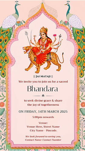 Bhandara Invitation Card in English - Happy Invites Digital Ecard