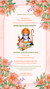 Akhand Ramayan Invitation Card | Digital Invitation for Ramayan Path