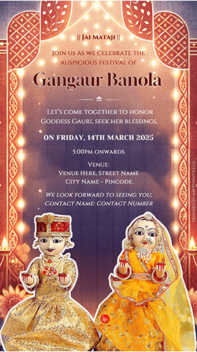 Gangaur Invitation | Gangaur Banola invite | Happy Invites