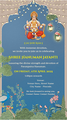 Hanuman Janmotsav Invitation - Hanuman Jayanti Invitation Card