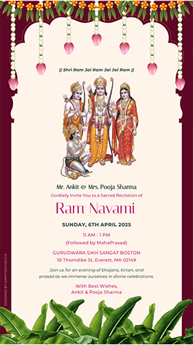 Online Ram Navami Invitation Card for WhatsApp - Happy Invites
