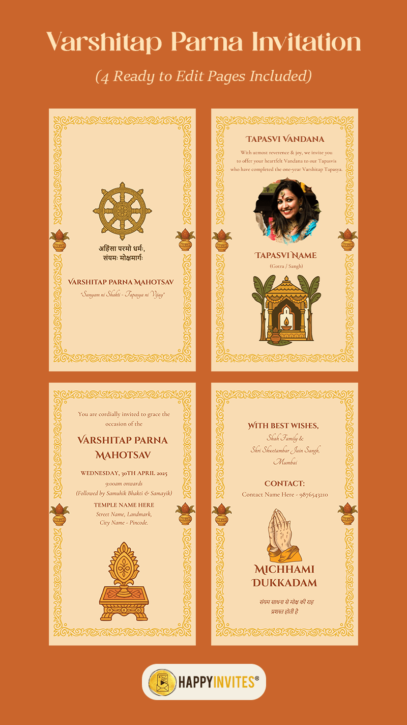 Jain Varshitap Parna Invitation Card Online - Happy Invites