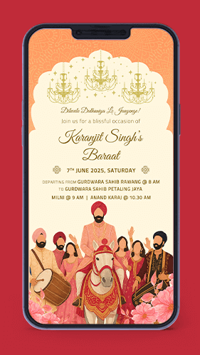 Barat Invitation Card for WhatsApp - Happy Invites Ecard Maker