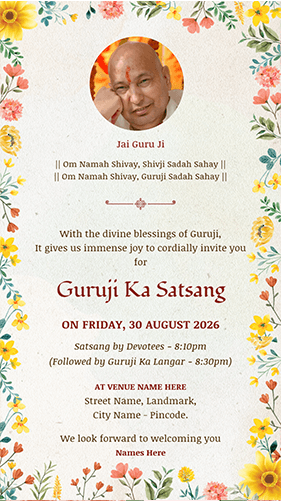 Guruji Satsang Invitation Card Maker Online - Happy Invites