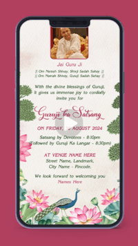 Guruji Satsang Invitation Card Maker Online - Happy Invites
