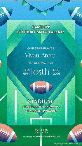 Football Invitation Card Online for Birthday - Happy Invites