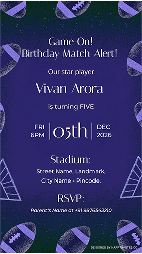 Football Invitation Card for all Ages - Happy Invites