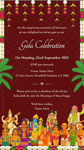 Navratri Golu Invitation Card for Whatsapp - Happy Invites